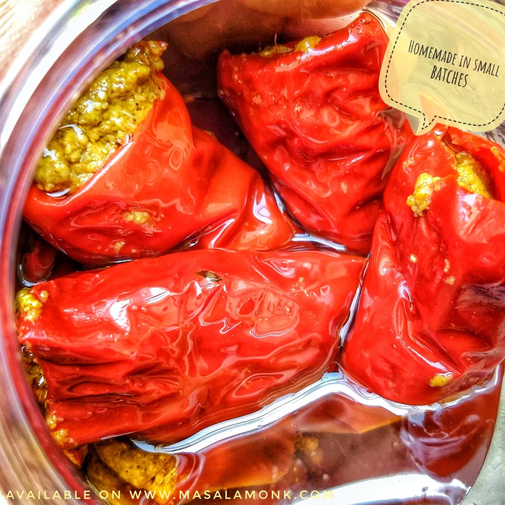 Stuffed Red Chilli Pickle - Masala Monk