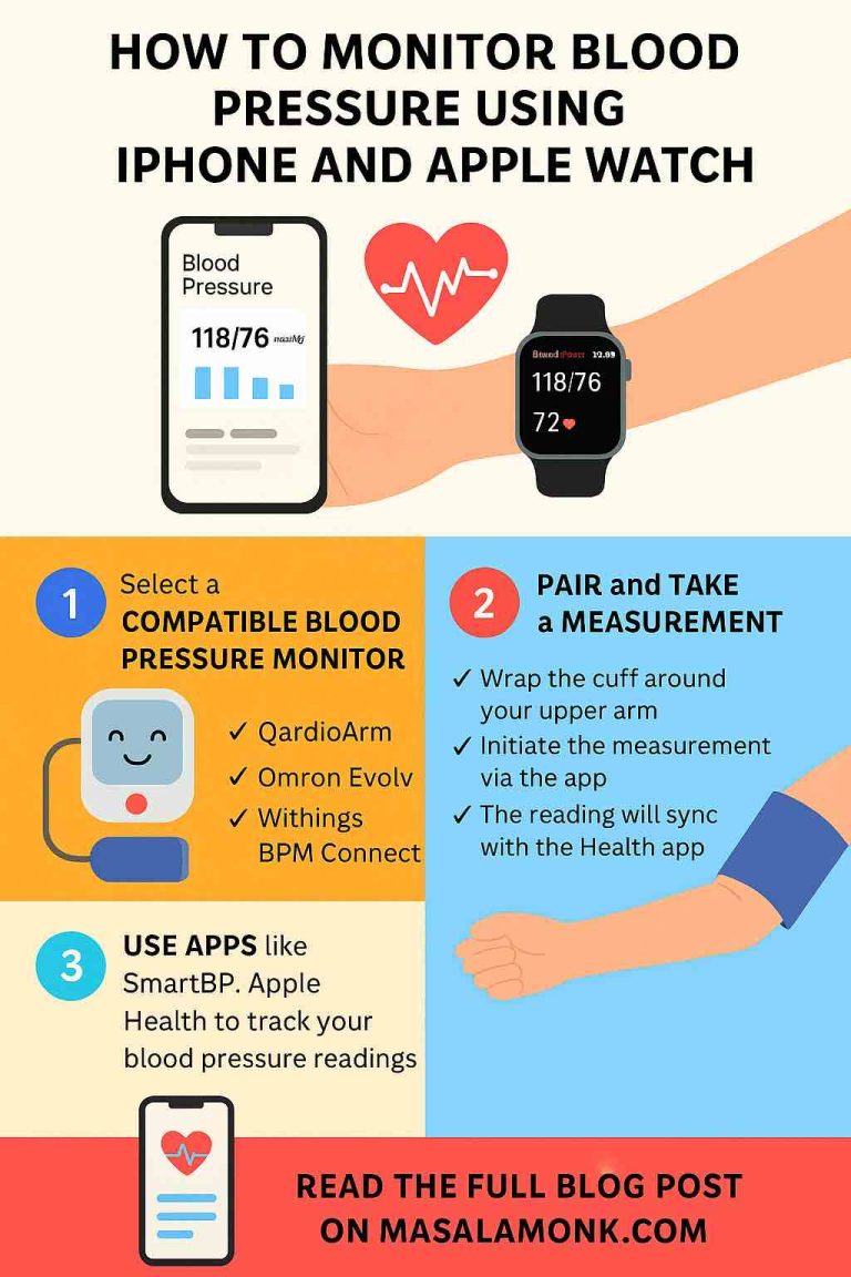 How to Monitor Blood Pressure Using iPhone and Apple Watch - Masala Monk