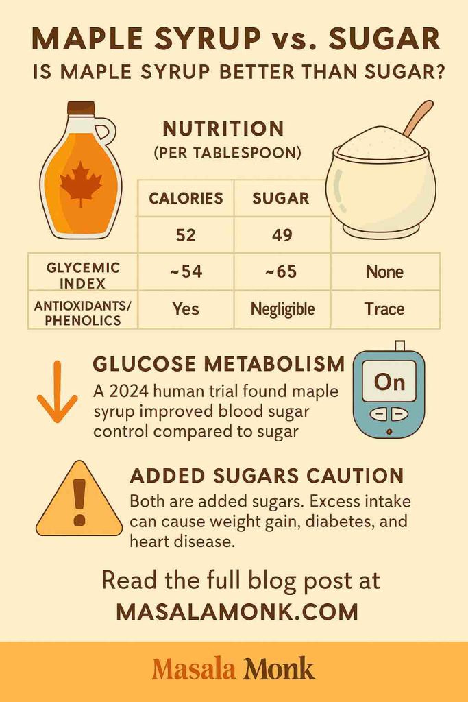 Maple Syrup VS Sugar: Is Maple Syrup Better Than Sugar? - Masala Monk