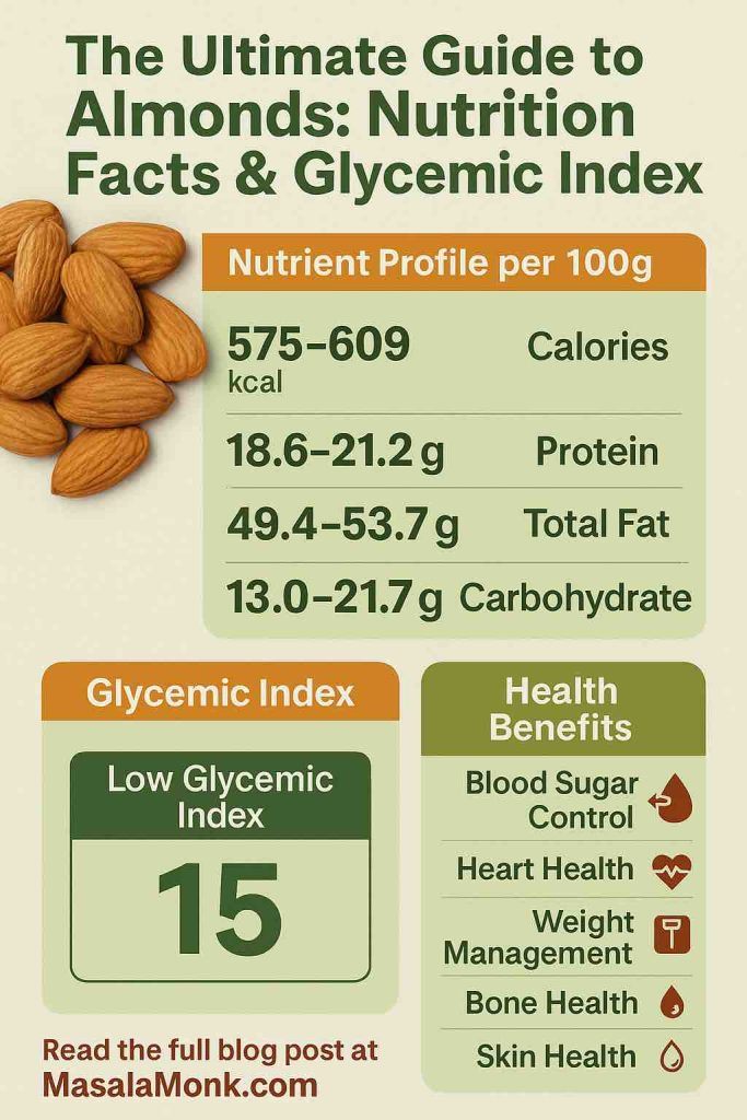 Almond Nutrition Facts 100g – Calories, Protein & GI