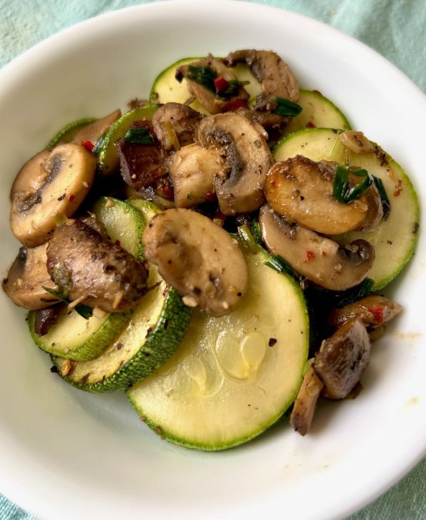 Skillet Mushroom and Zucchini Stir Fry- Fresh and Healthy - Masala Monk