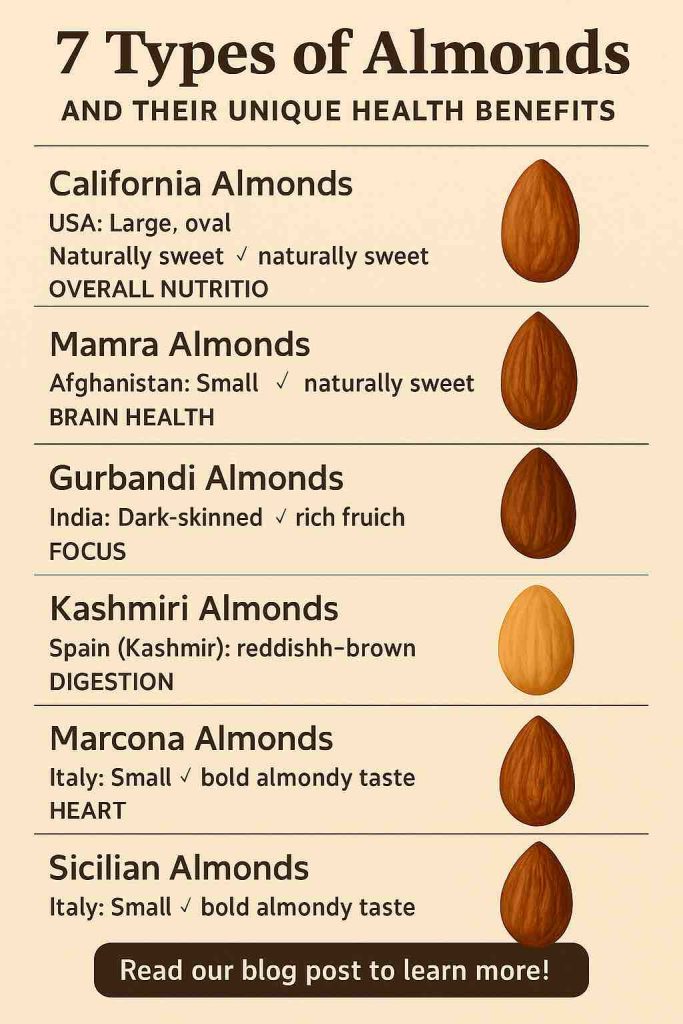 7 Types of Almonds & How They Boosts Your Health - Masala Monk