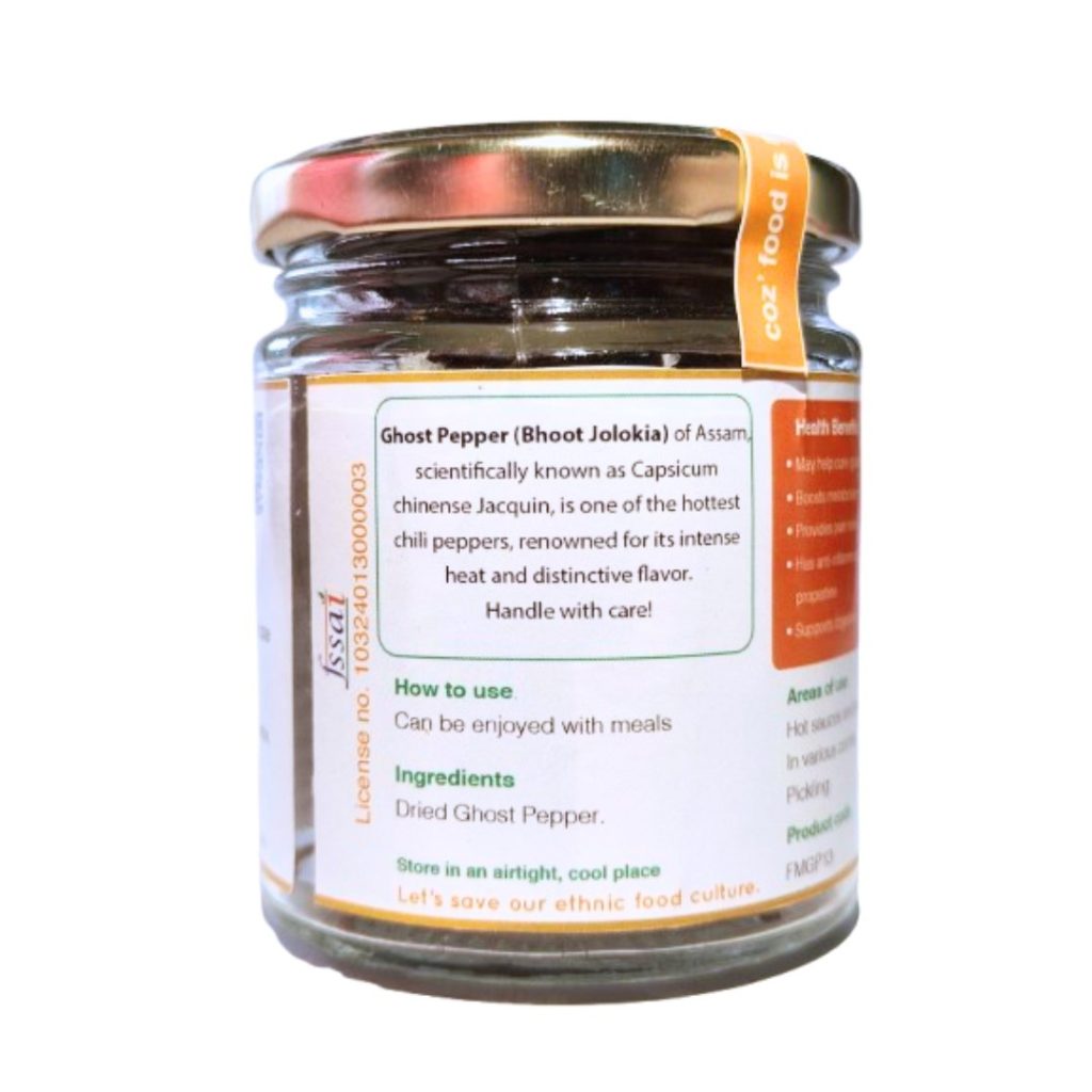 Dried Ghost Pepper (Bhut Jolokia) by Foodmed Nutrients - Masala Monk