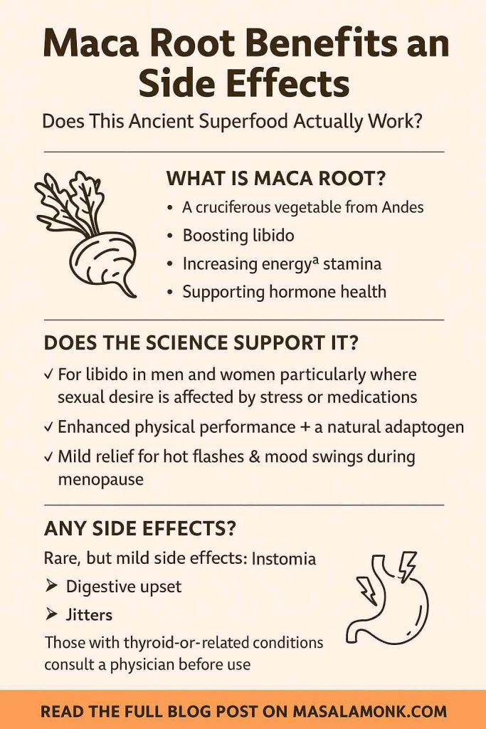 Maca Root Benefits and Side Effects - Masala Monk