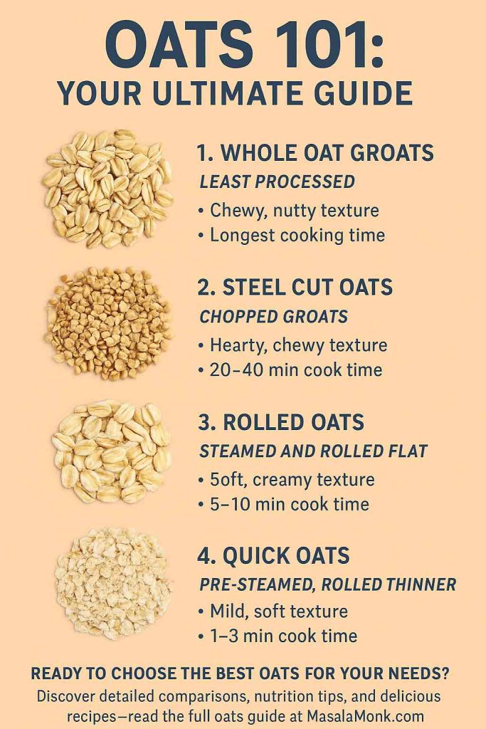 Guide to Oats: Types, Nutrition, and Differences Explained - Masala Monk