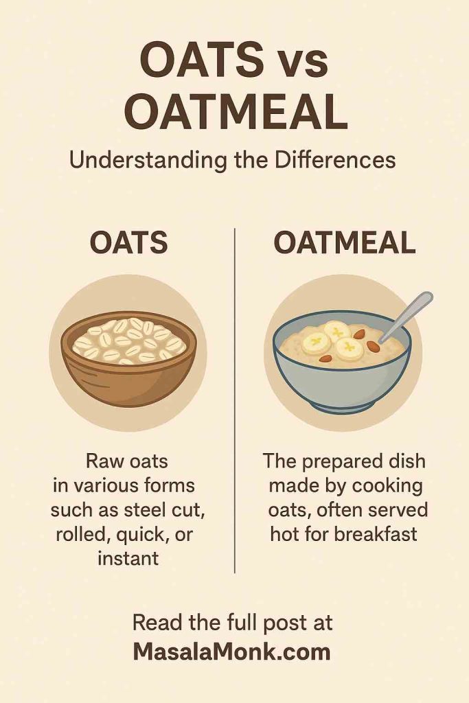 Oats vs Oatmeal: What’s the Difference? - Masala Monk