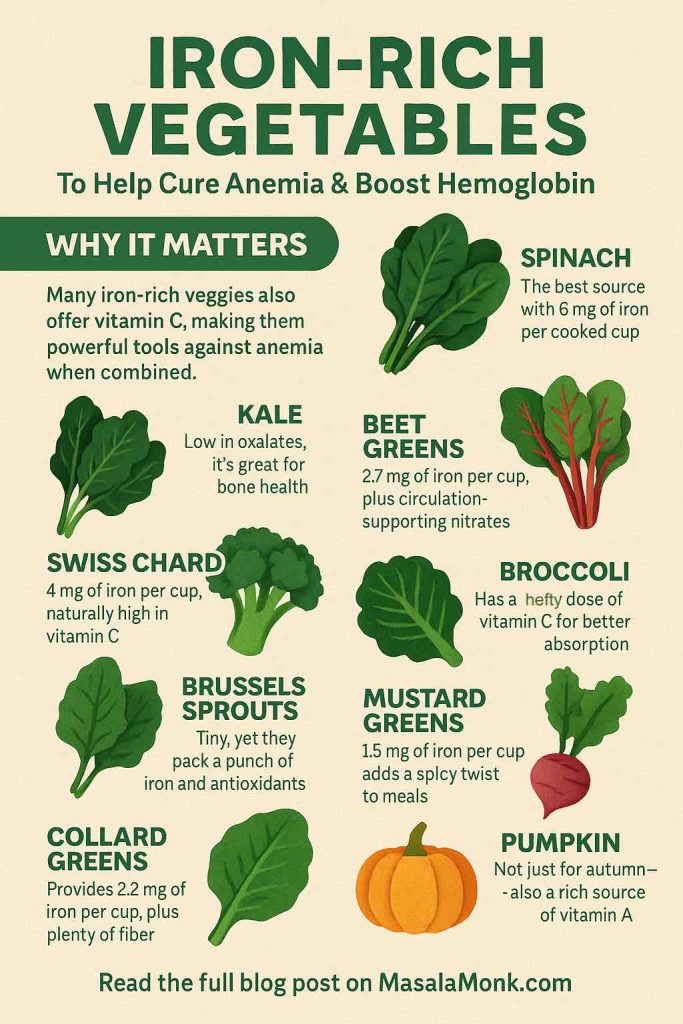 Iron Rich Vegetables: To help Cure Anemia & Boost Hemoglobin