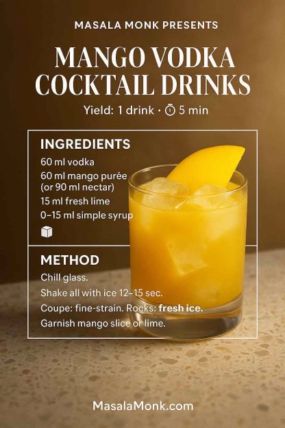 Mango Vodka Cocktail Drinks (Base Recipe + 7 Variations)