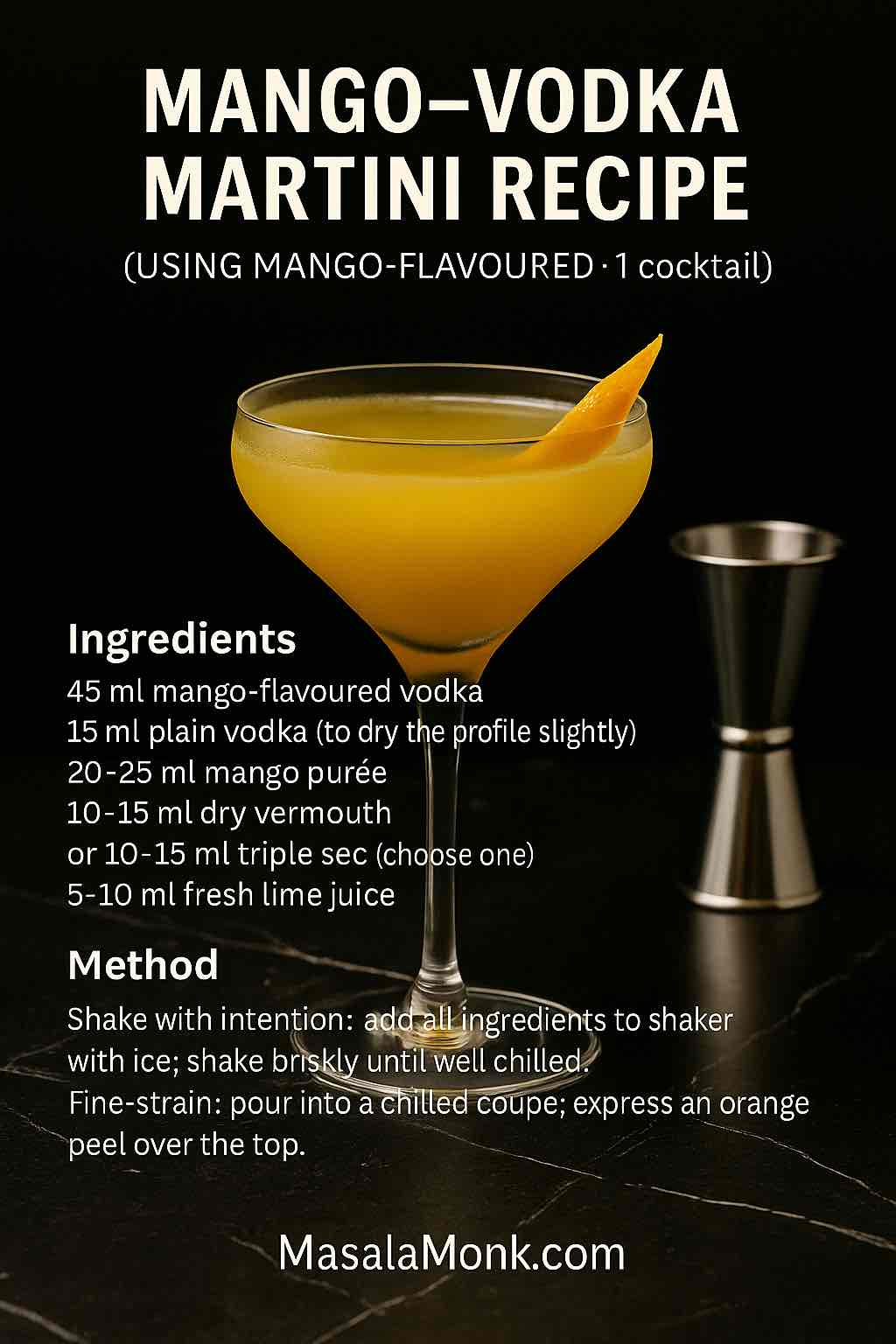 Mango Martini Recipe (Classic) + 5 Easy Variations