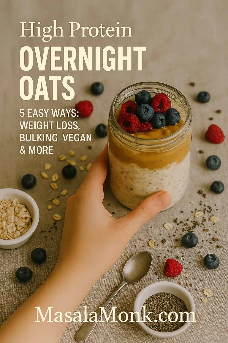 High Protein Overnight Oats 5 Ways - Vegan, Bulking, Low Calorie ...