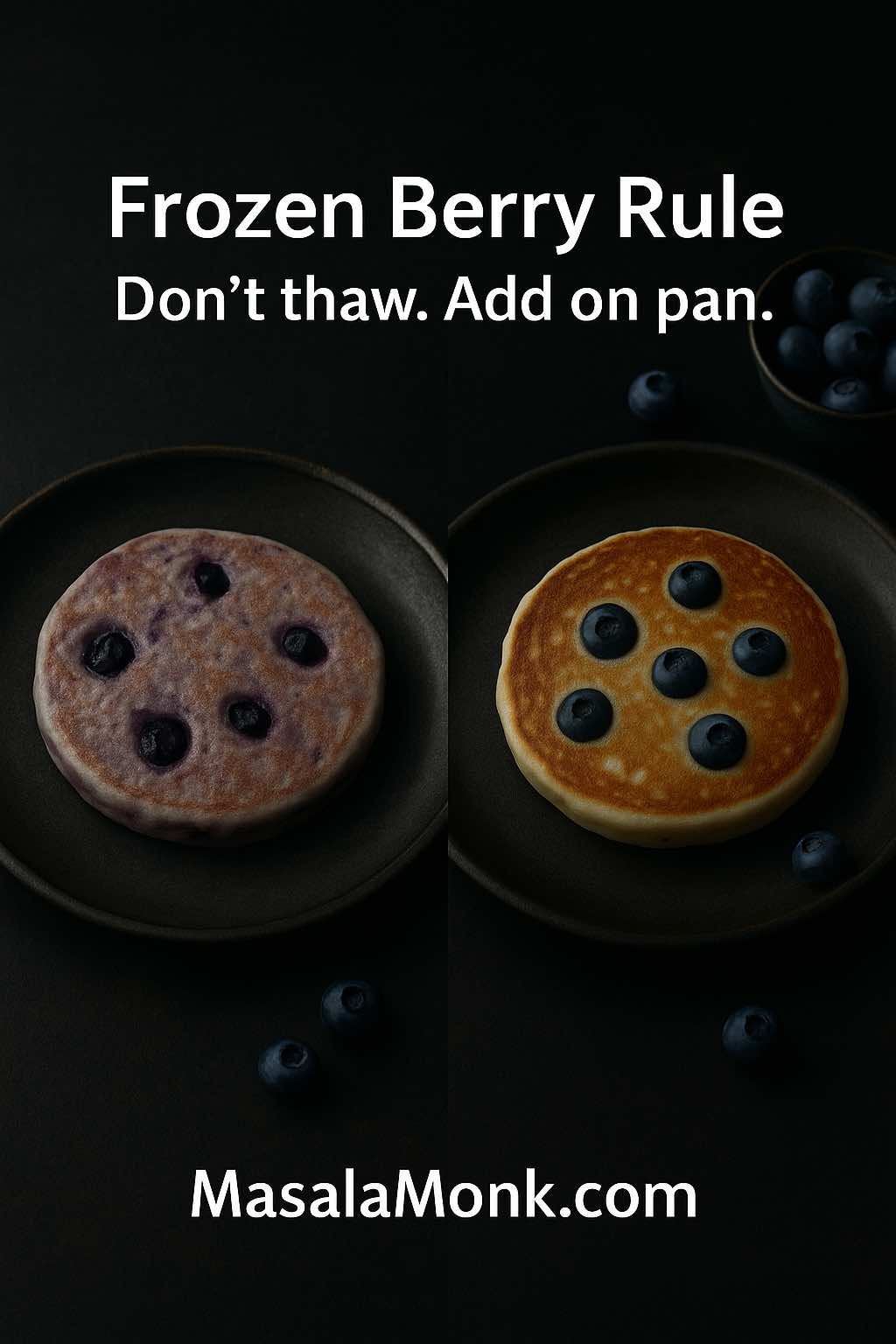 Blueberry Pancakes Recipe (6 Ways) + Homemade Pancake Mix | Masala Monk