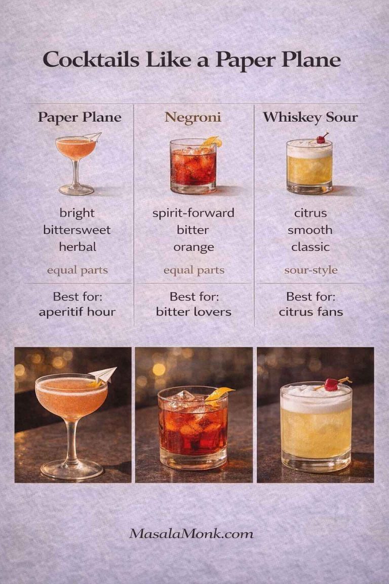 Paper Plane Cocktail Recipe + Best Amaro Substitutes & Tips | Masala Monk
