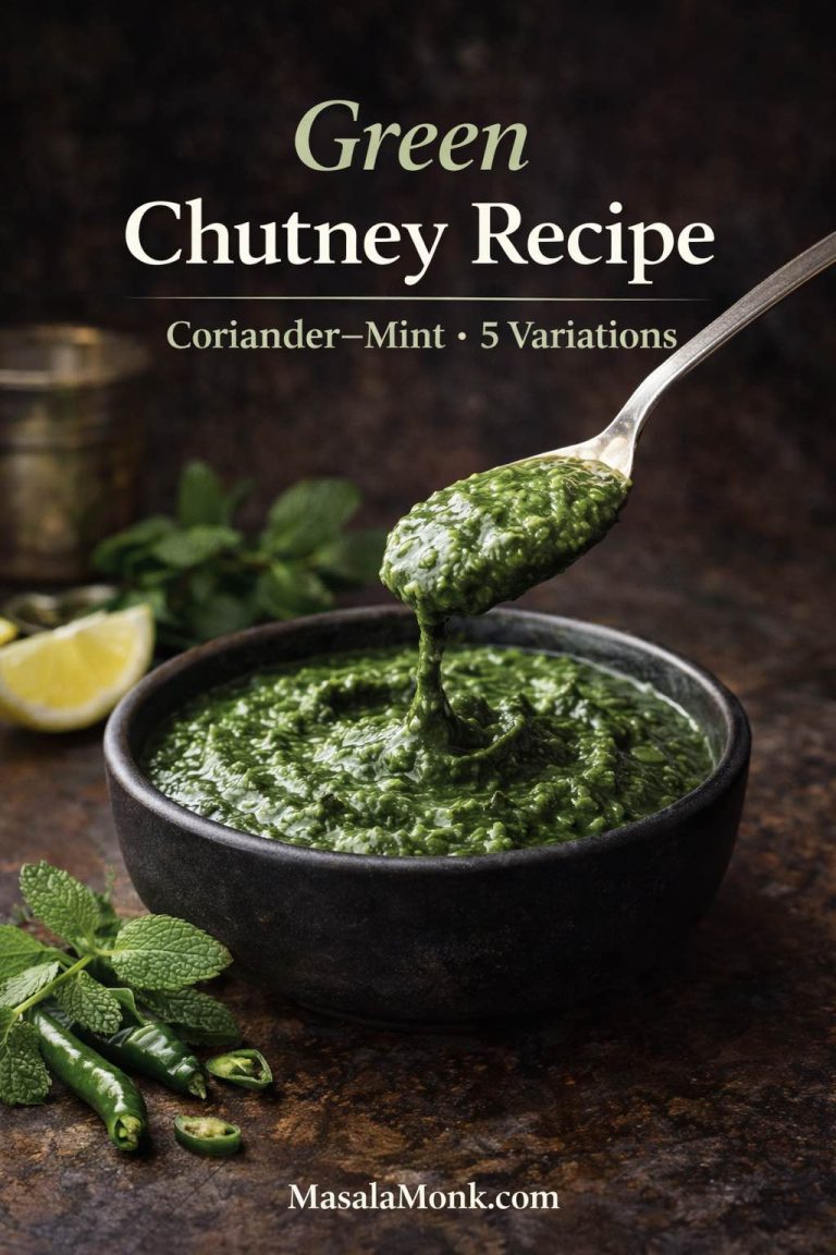 Green Chutney Recipe (Coriander–Mint / Cilantro Chutney) | Masala Monk