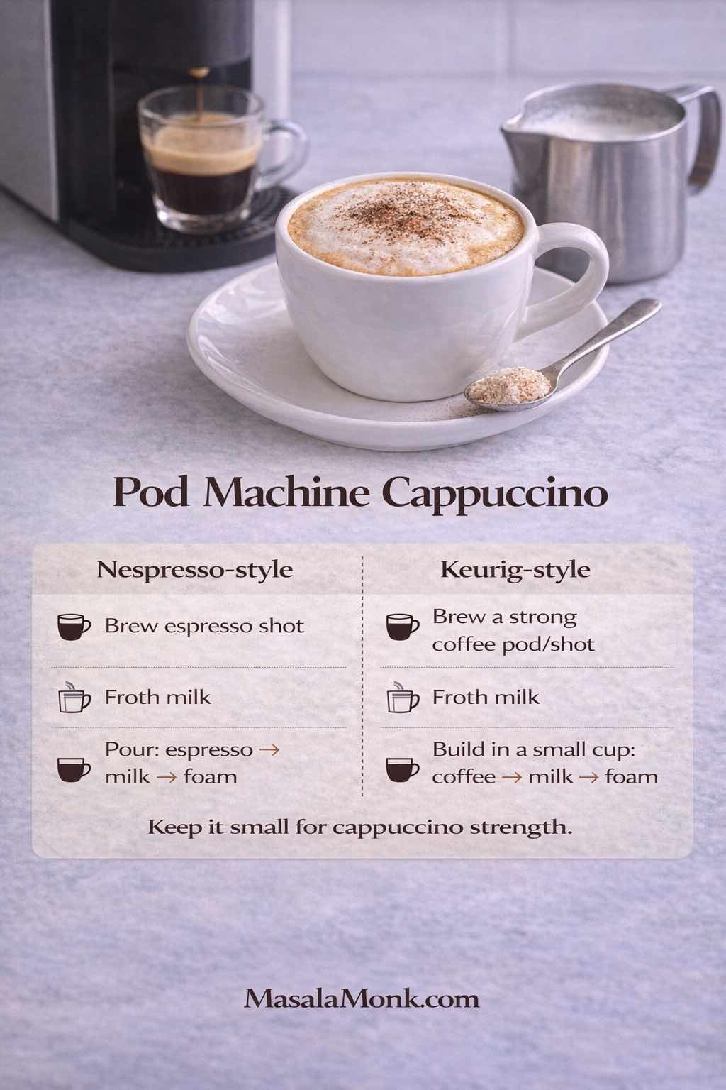 Cappuccino Recipe: Café-Style (With or Without a Machine) | Masala Monk