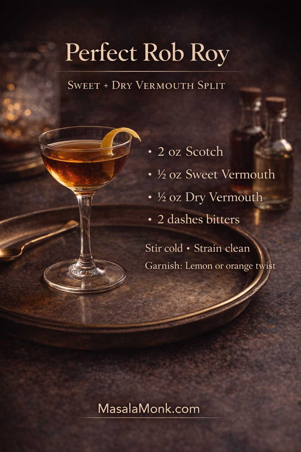 Rob Roy Recipe (Classic Cocktail Drink + Perfect + Dry + Sweet ...