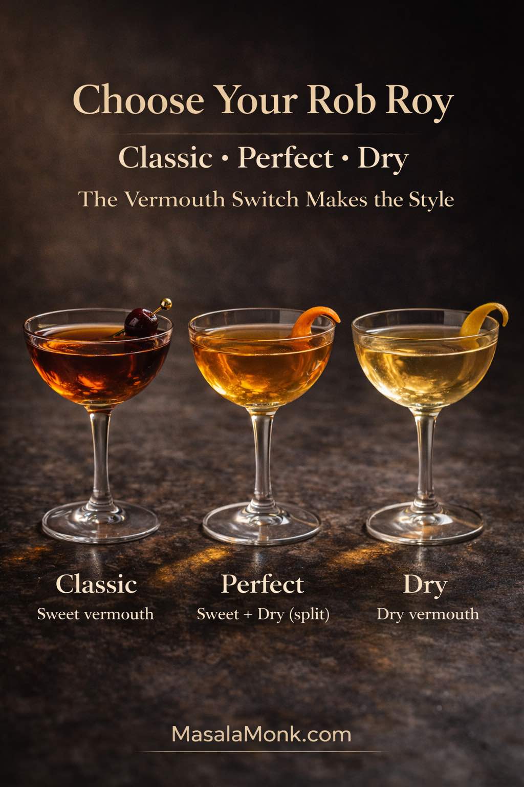 Rob Roy Recipe (Classic Cocktail Drink + Perfect + Dry + Sweet ...