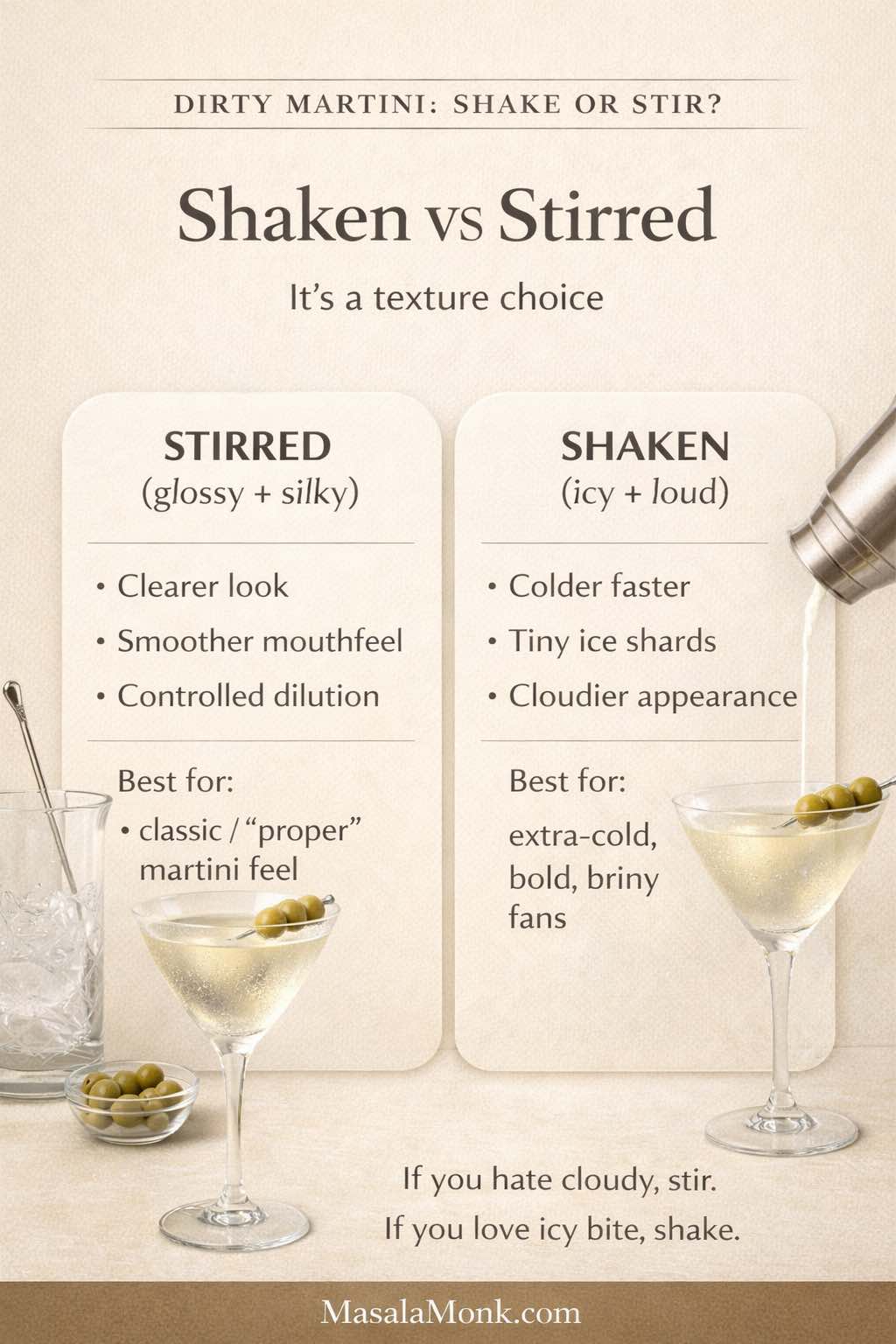 Easy Dirty Martini Recipe (Classic, Extra Dirty + No Vermouth) | Masala ...