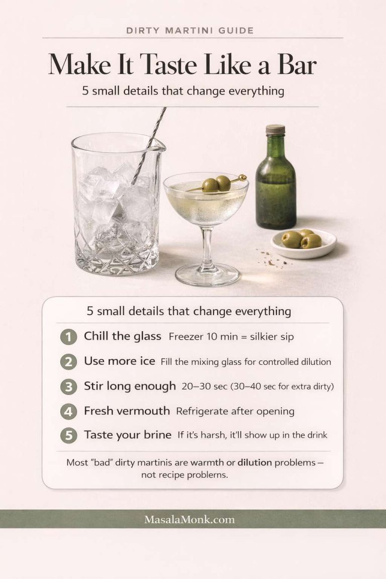 Easy Dirty Martini Recipe (Classic, Extra Dirty + No Vermouth) | Masala ...
