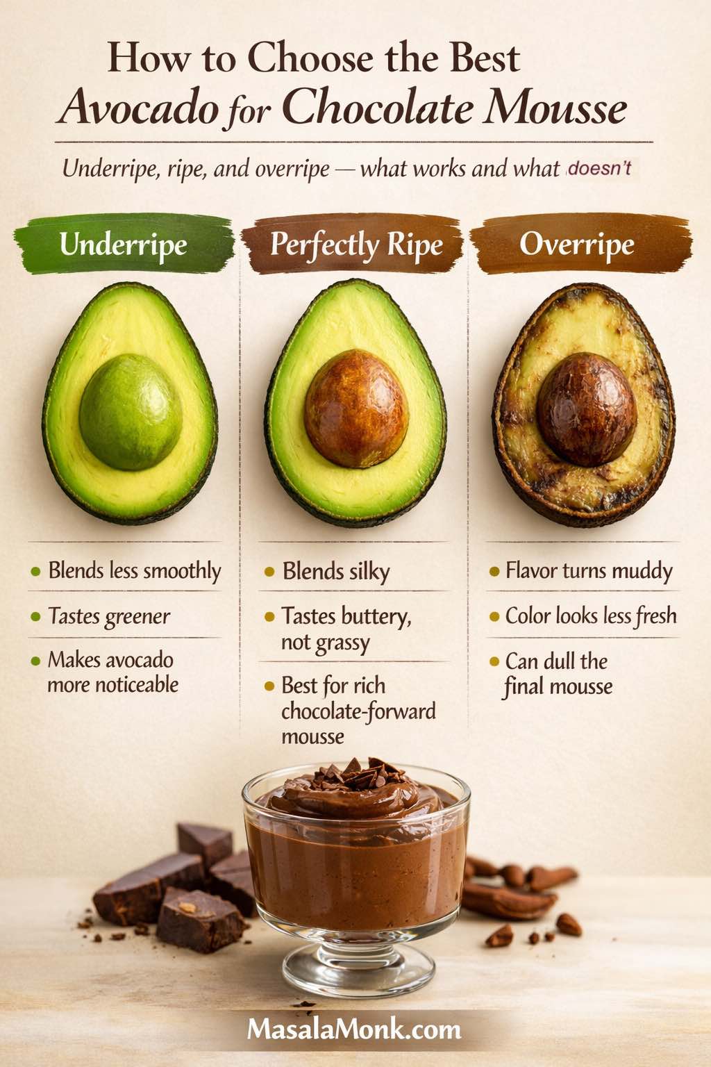 Avocado Chocolate Mousse Recipe (Easy, Keto, Healthy, Vegan) | Masala Monk